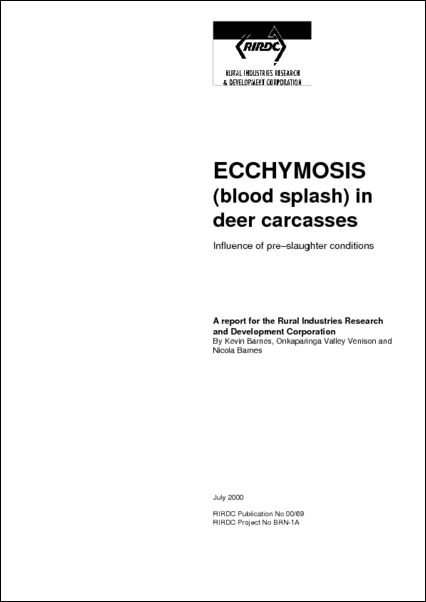 Ecchymosis (blood splash) in Deer Carcasses | AgriFutures Australia