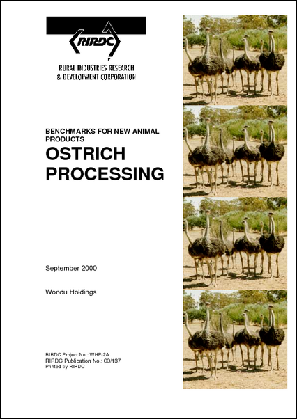 Benchmarks for New Animal Products – Ostrich Processing | AgriFutures ...