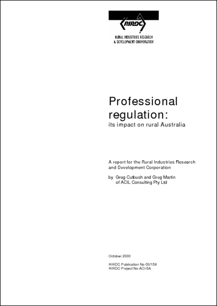 Professional regulation: as impact on rural Australia | AgriFutures ...