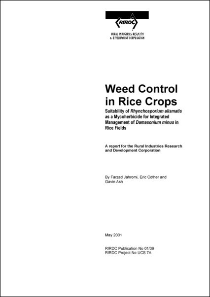 Weed Control in Rice Crops | AgriFutures Australia