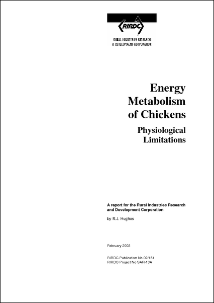 Energy Metabolism in Chickens | AgriFutures Australia