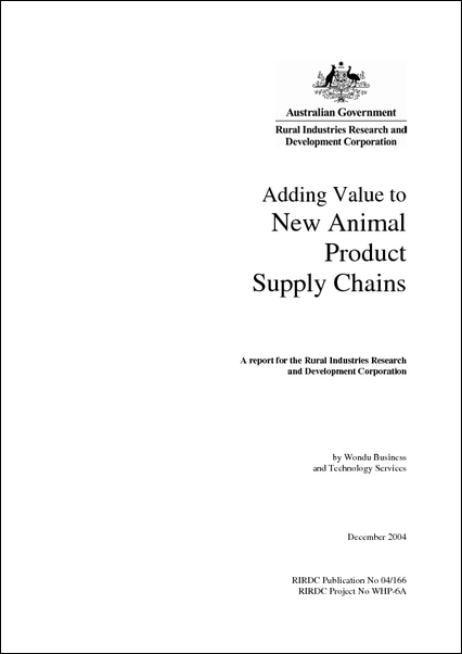 Adding Value to New Animal Product Supply Chains | AgriFutures Australia