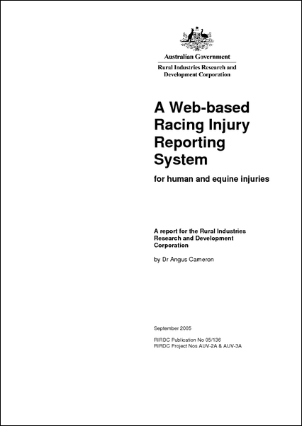 A Web-based Racing Injury Reporting System | AgriFutures Australia