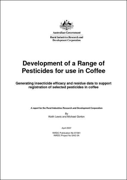 Development of a range of pesticides for use in coffee: Generating ...