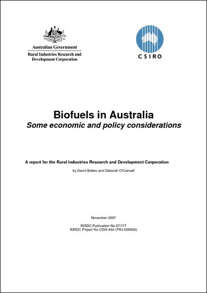 Biofuels in Australia – Some economic and policy considerations ...