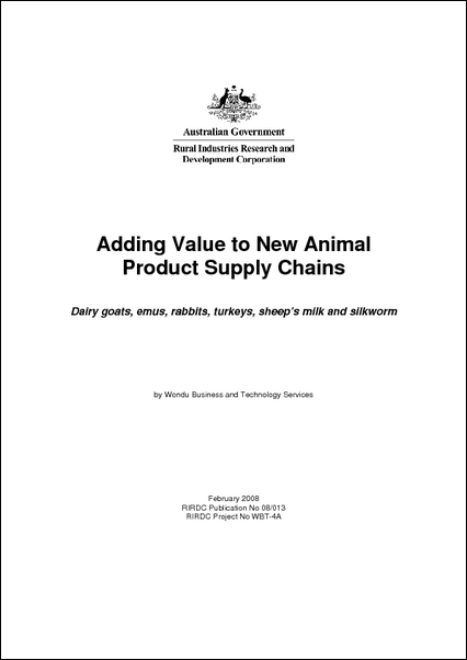 Adding Value to New Animal Product Supply Chains – Part 2 | AgriFutures ...