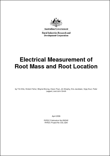 Electrical Measurement of Root Mass and Root Location | AgriFutures ...