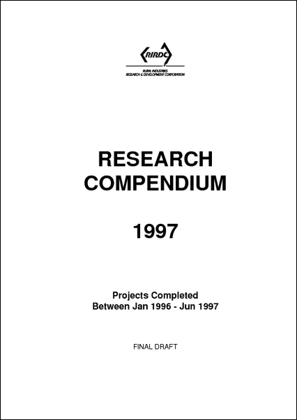 Research in Progress – RIRDC Research Compendium 1997 | AgriFutures ...