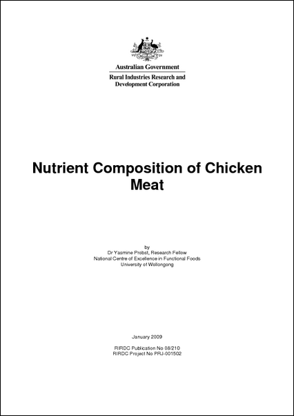 Nutrient Composition of Chicken Meat | AgriFutures Australia
