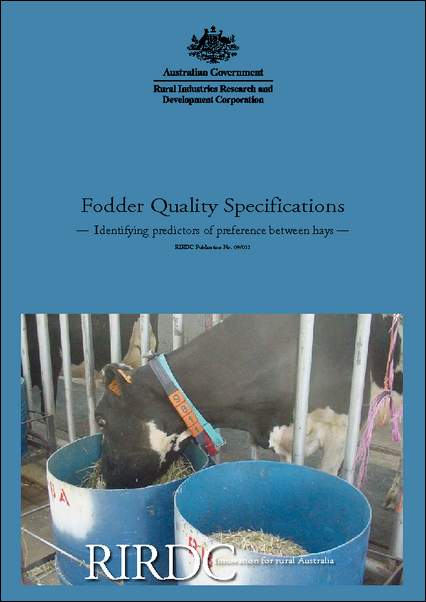 Fodder Quality Specifications – Identifying predictors of preference ...