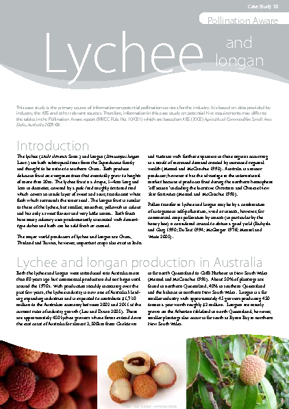Pollination Aware Case Study: Lychee and Longan | AgriFutures Australia