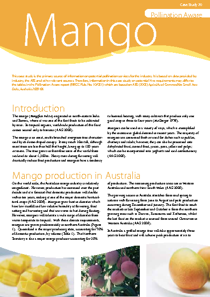 Pollination Aware Case Study: Mango | AgriFutures Australia
