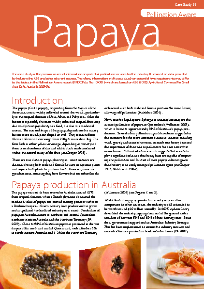Pollination Aware Case Study: Papaya | AgriFutures Australia