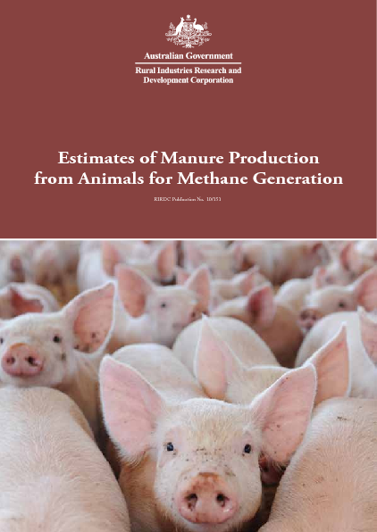 Estimates of Manure Production from Animals for Methane Generation ...