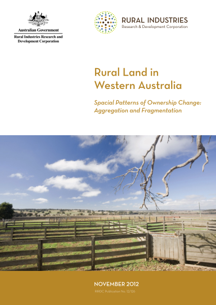Rural Land in Western Australia Spacial Patterns of Ownership Change ...