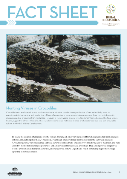 Hunting Viruses in Crocodiles – fact sheet | AgriFutures Australia