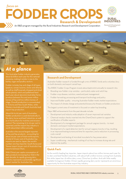 Focus on Fodder Crops Research and Development | AgriFutures Australia