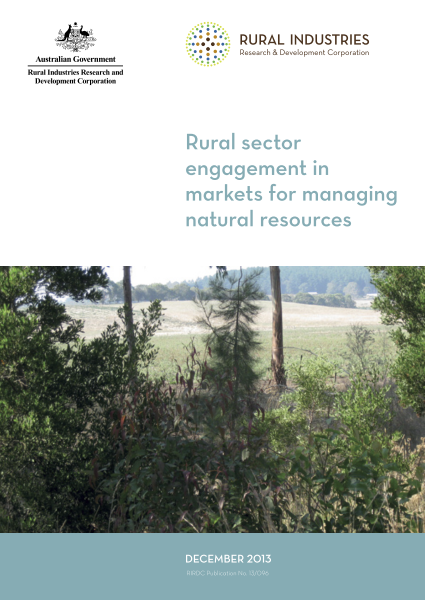 Rural sector engagement in markets for managing natural resources ...