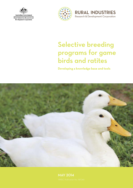 Selective breeding programs for game birds and ratites – Developing a ...