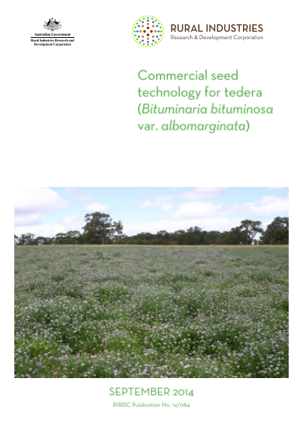 Commercial seed technology for tedera (Bituminaria biuminosa var ...