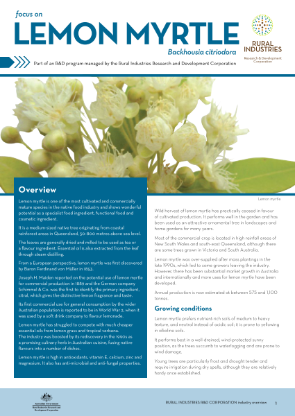 Focus on Lemon Myrtle | AgriFutures Australia