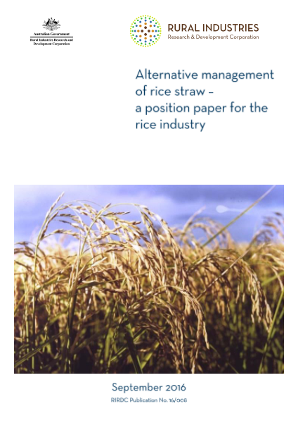 Alternative management of rice straw – a position paper for the rice ...