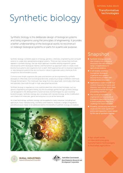 Transformative Technology Fact Sheet – Synthetic biology | AgriFutures ...