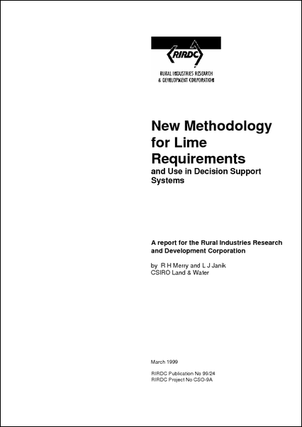 New methodology for lime requirements and use in decision support ...