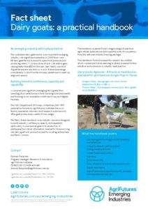 Fact sheet: Dairy goats – a practical handbook | AgriFutures Australia