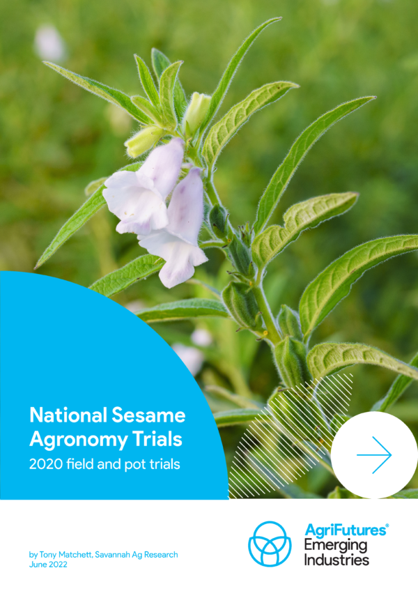 National Sesame Agronomy Trials: 2020 field and pot trials ...