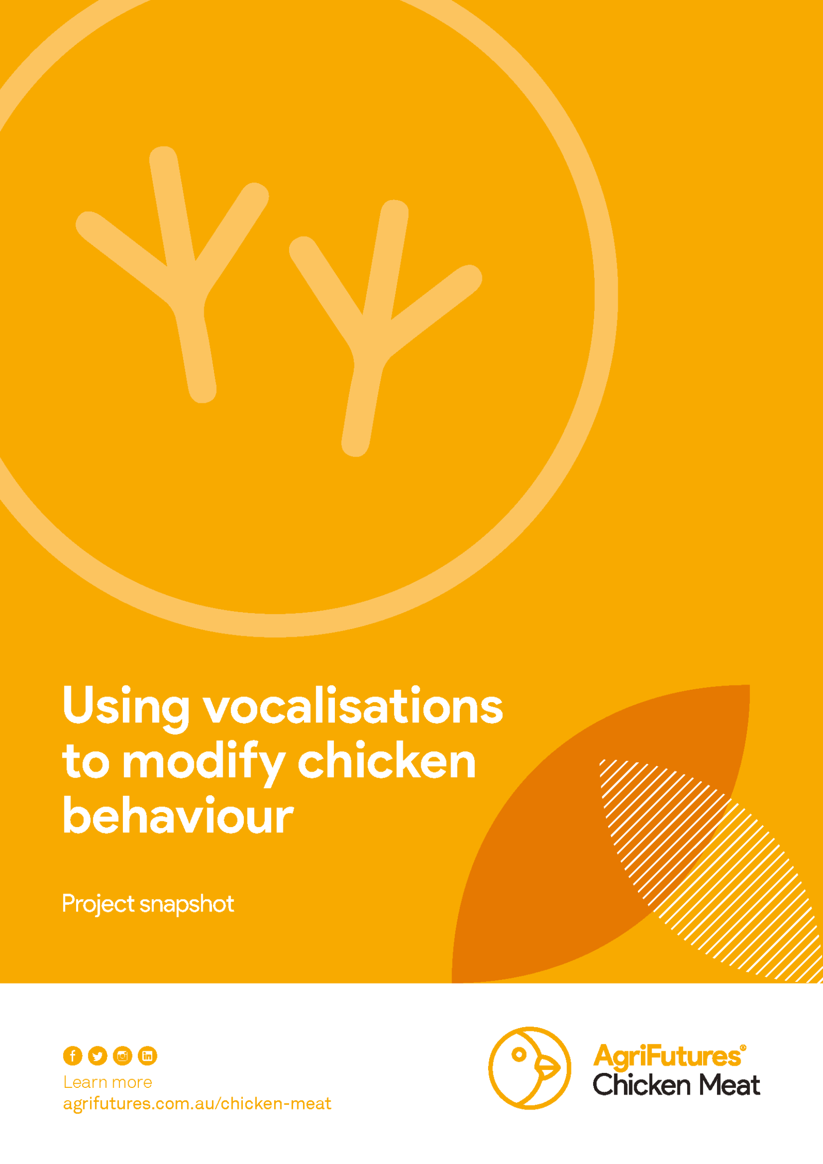 Project snapshot: Using vocalisations to modify chicken behaviour ...