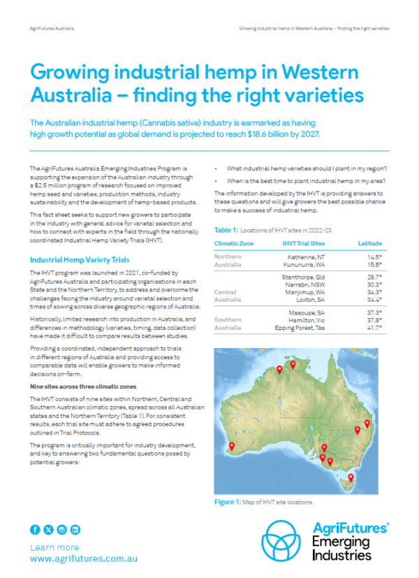 Fact sheet: Growing industrial hemp in Western Australia | AgriFutures ...