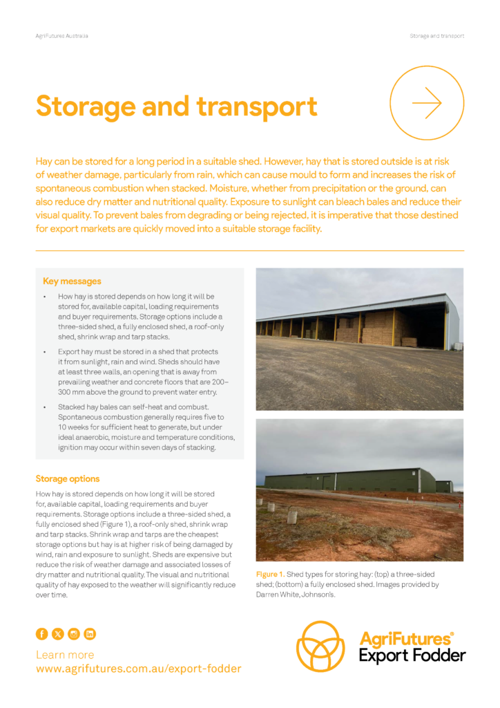 Fact sheet: Storage and transport | AgriFutures Australia